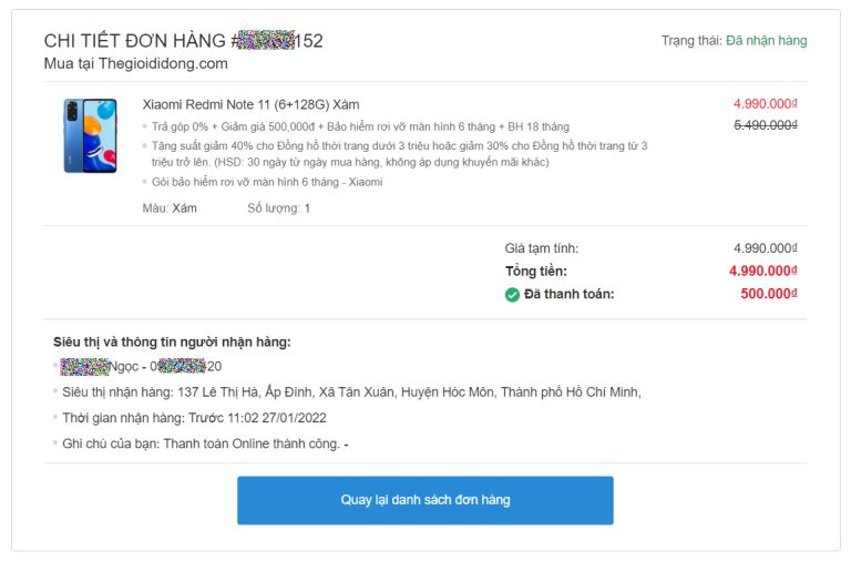Xem lịch sử mua hàng TGDD? cách tra cứu đơn hàng Thegioididong ...